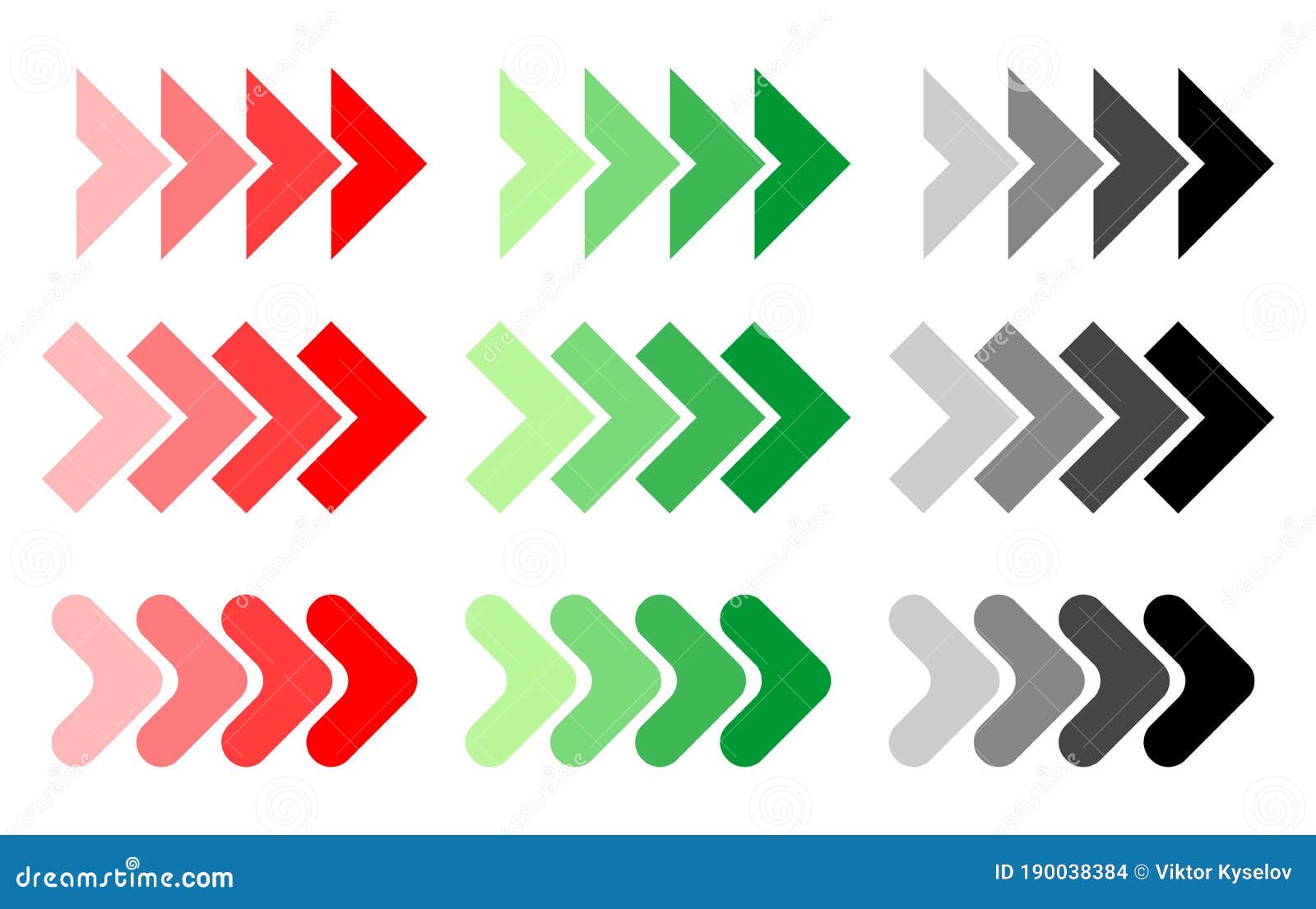 Flowing Colored Arrow Signs Stock Vector - Illustration of forward ...