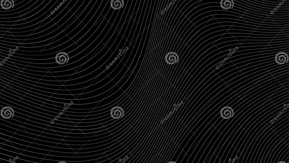 Soft Curved Lines Pattern on a Black Background. Vector Pattern Stock ...