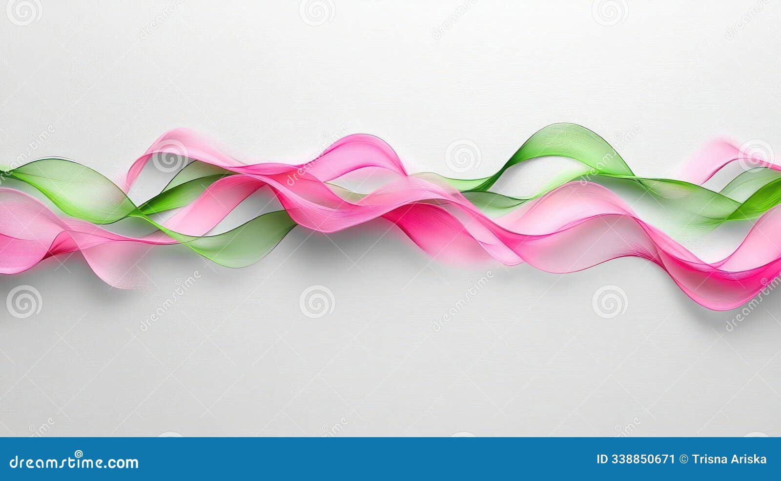 A Flowing Design of Pink and Green Ribbons on a Light Background ...