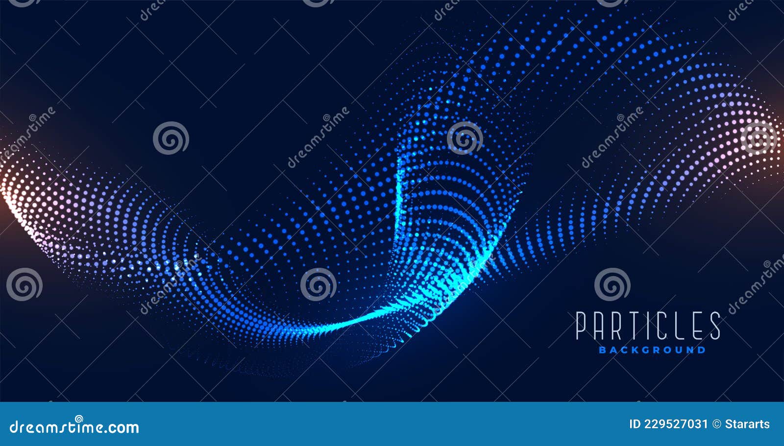 Flowing Digital Particle Abstract Wave Background Stock Vector ...