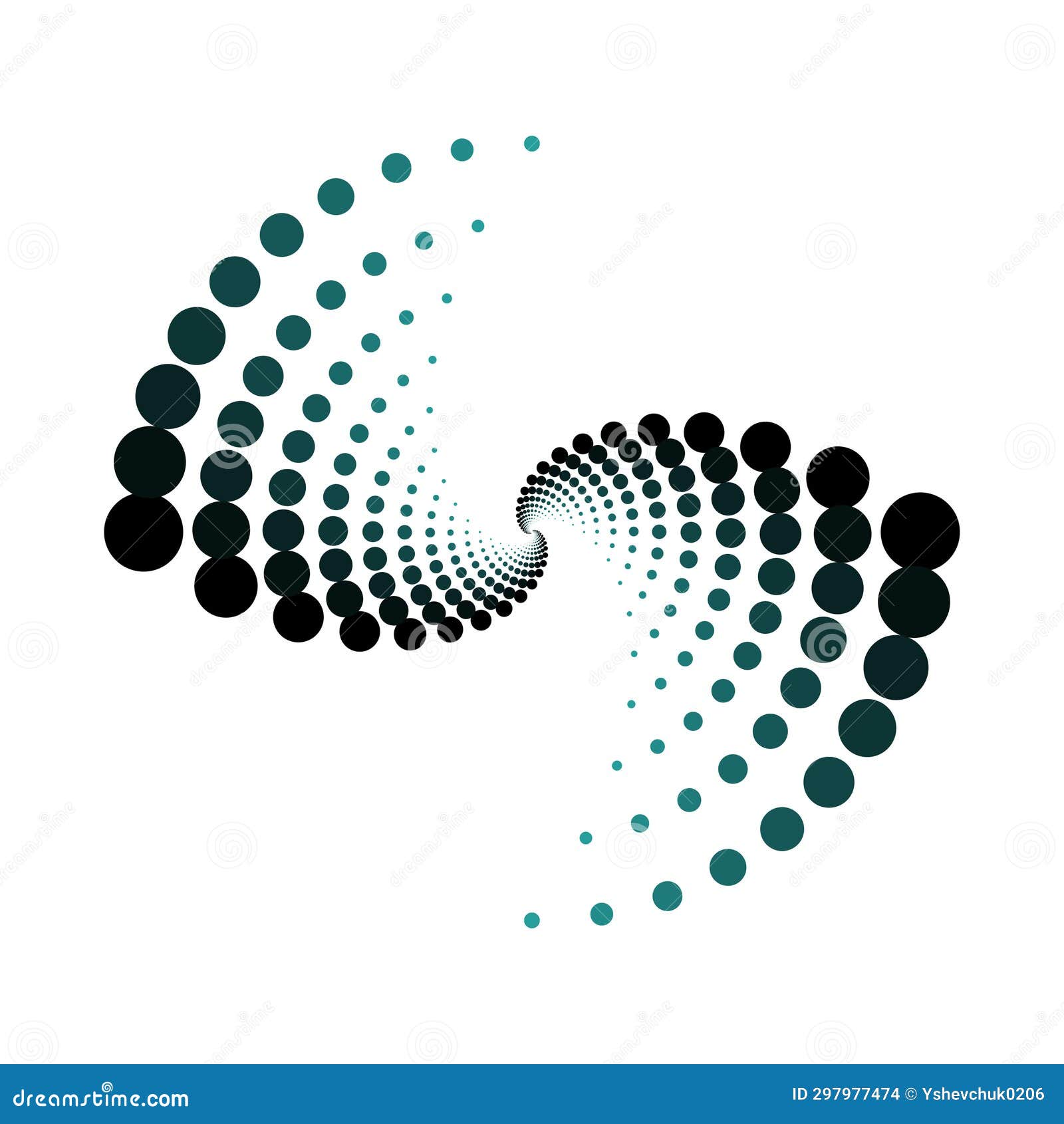 Flowing Dotted Line Wave. Half Tone Texture. Curve Half Tone Shape on ...