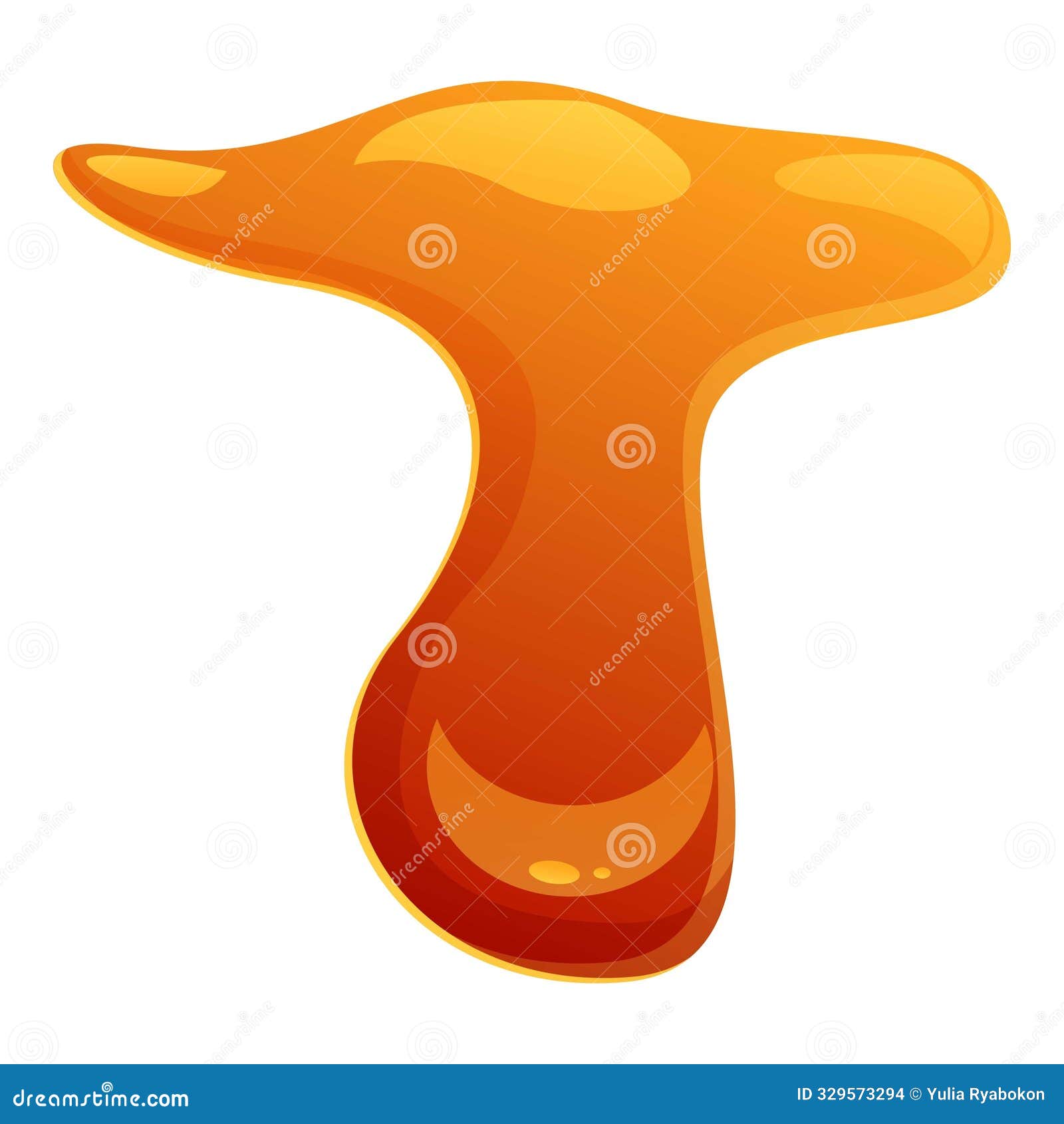 Flowing Downwards Liquid Caramel Drip Forming Letter T Stock Vector ...