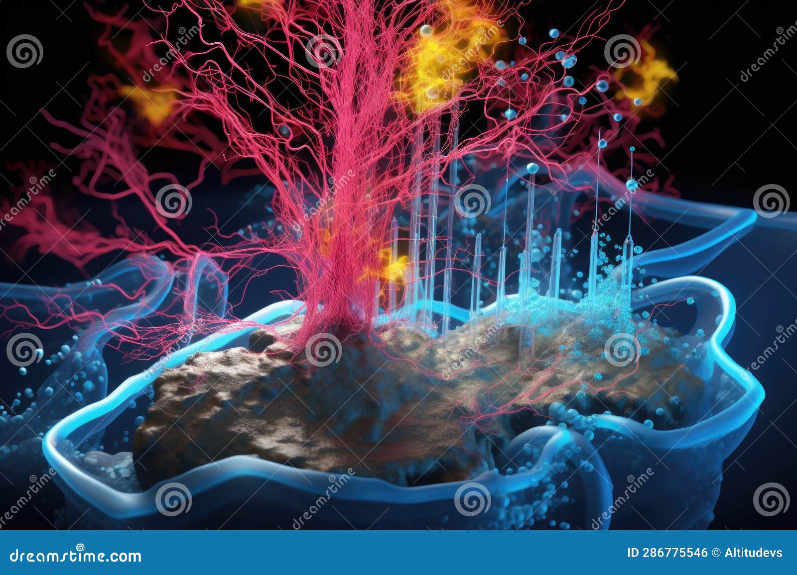Flowing Electrolyte Inside a Microbial Fuel Cell Stock Illustration ...