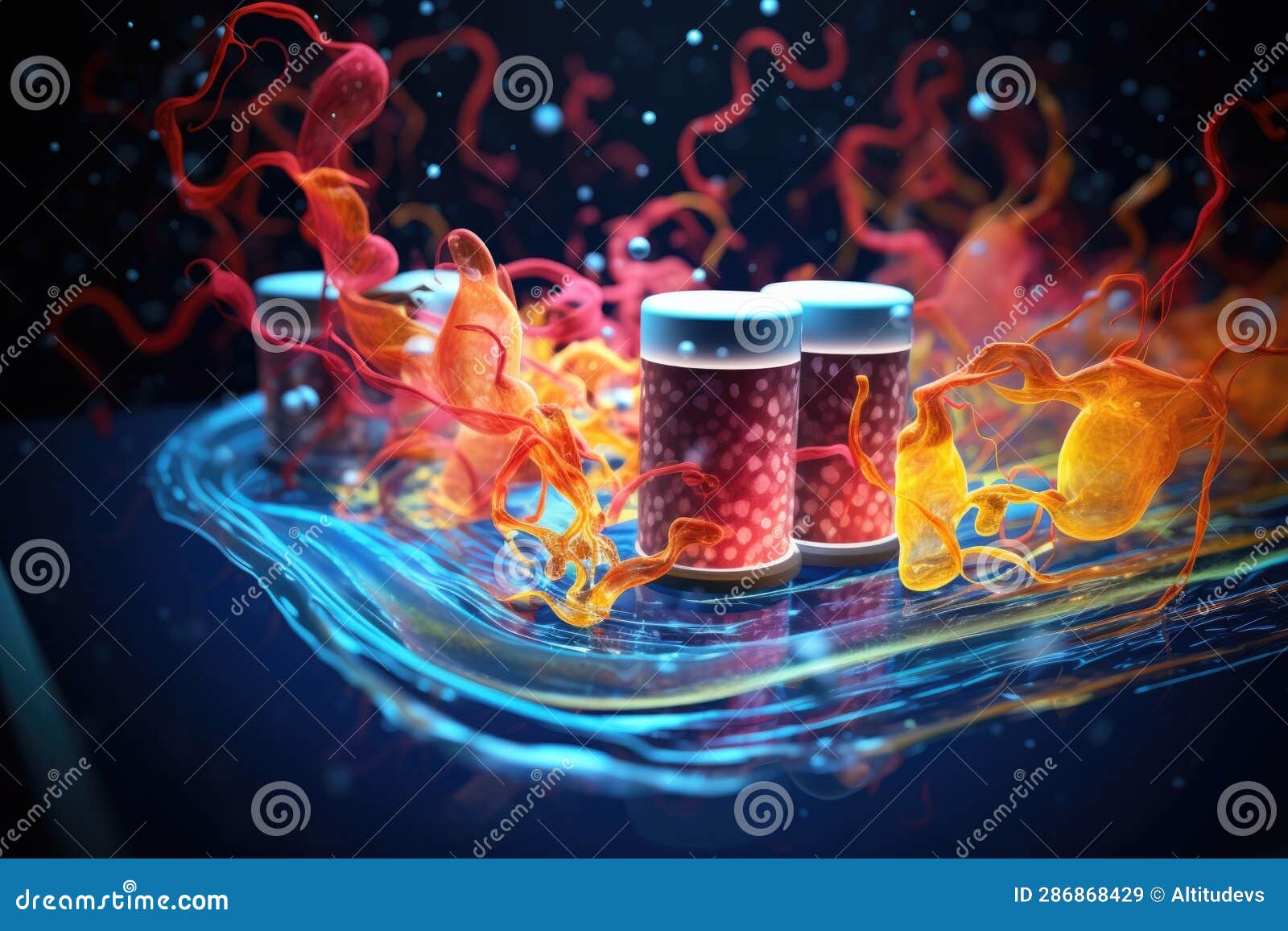 Flowing Electrolyte Inside a Microbial Fuel Cell Stock Illustration ...