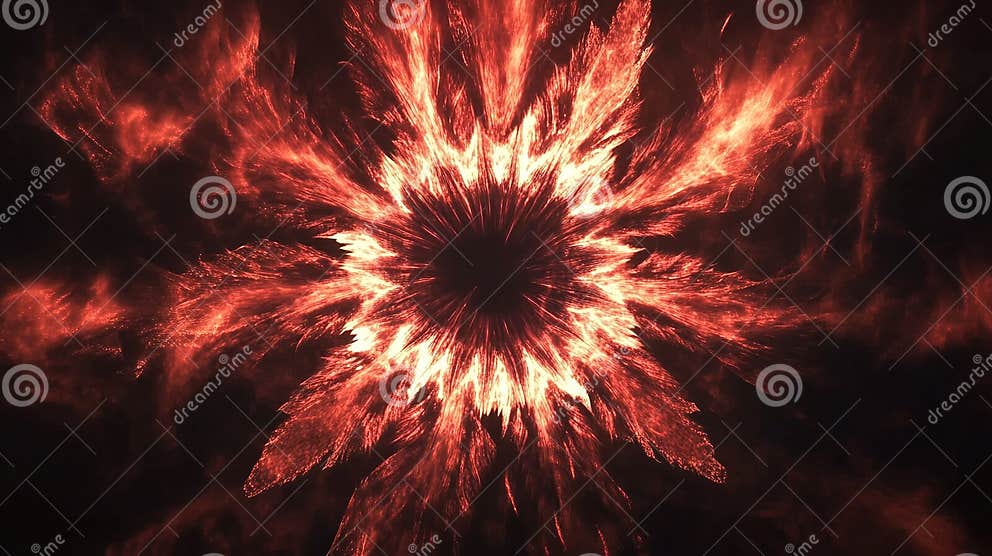 Flowing Flames Create a Striking Fiery Vortex in a Dark Background ...