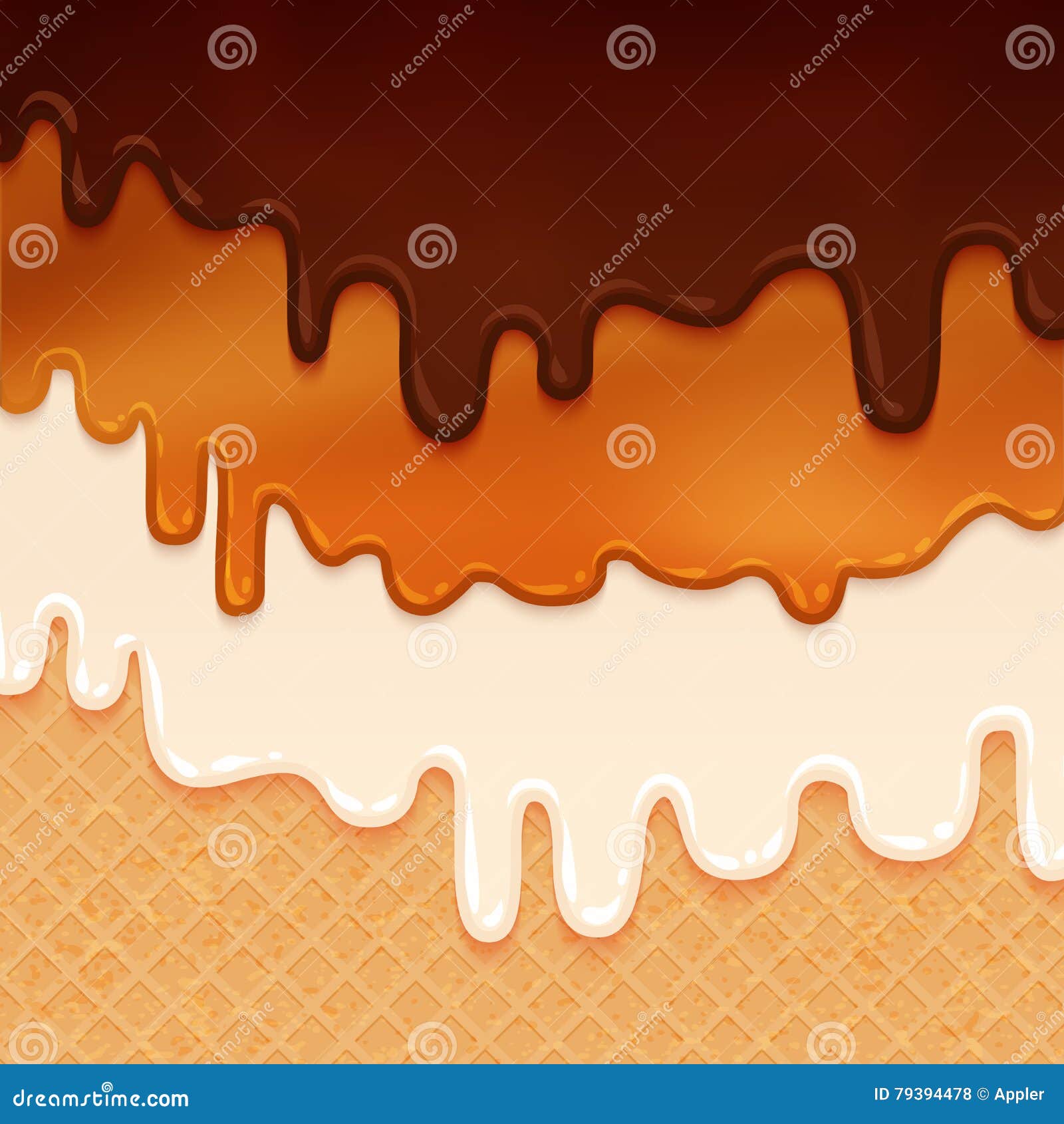 Flowing Glaze Set On Wafer Texture Stock Vector Illustration Of