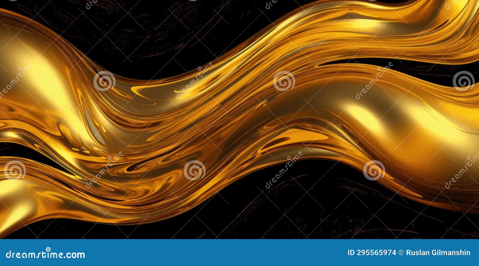 Flowing Gold on Gradient Black Background Stock Photo - Image of shiny ...