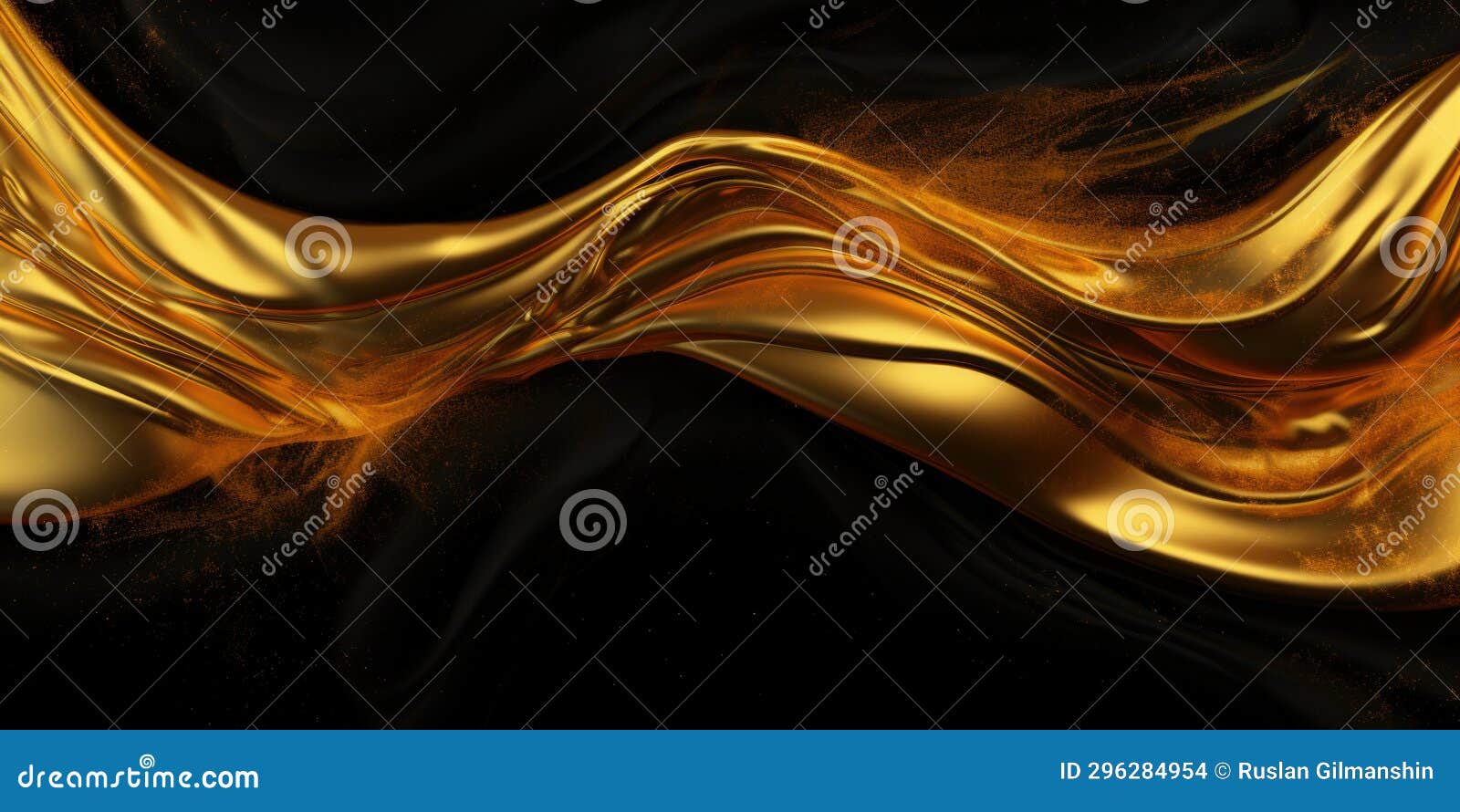 Flowing Gold on Gradient Black Background Stock Photo - Image of ...