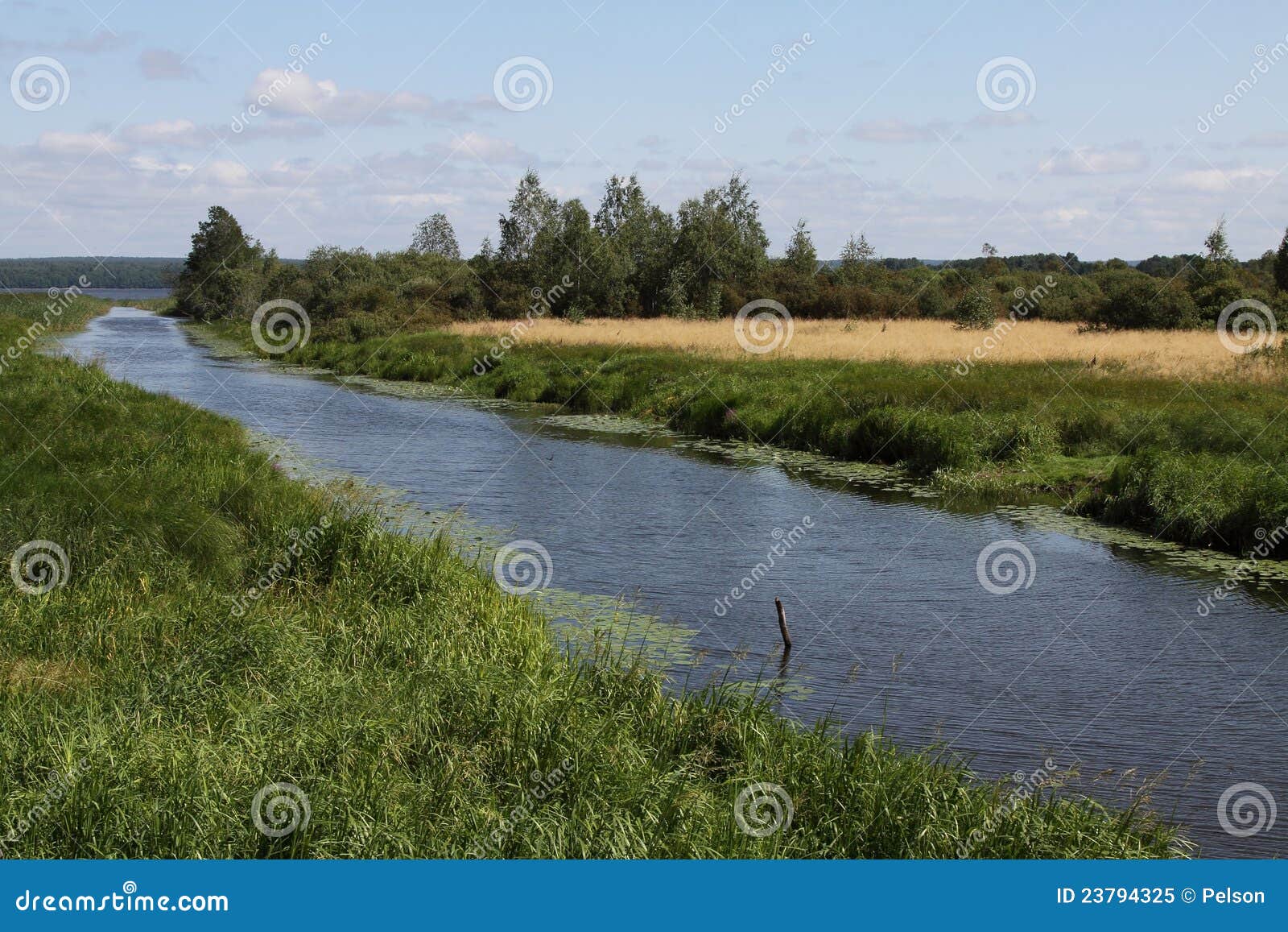 Flowing into the lake stock image. Image of outfall, river - 23794325