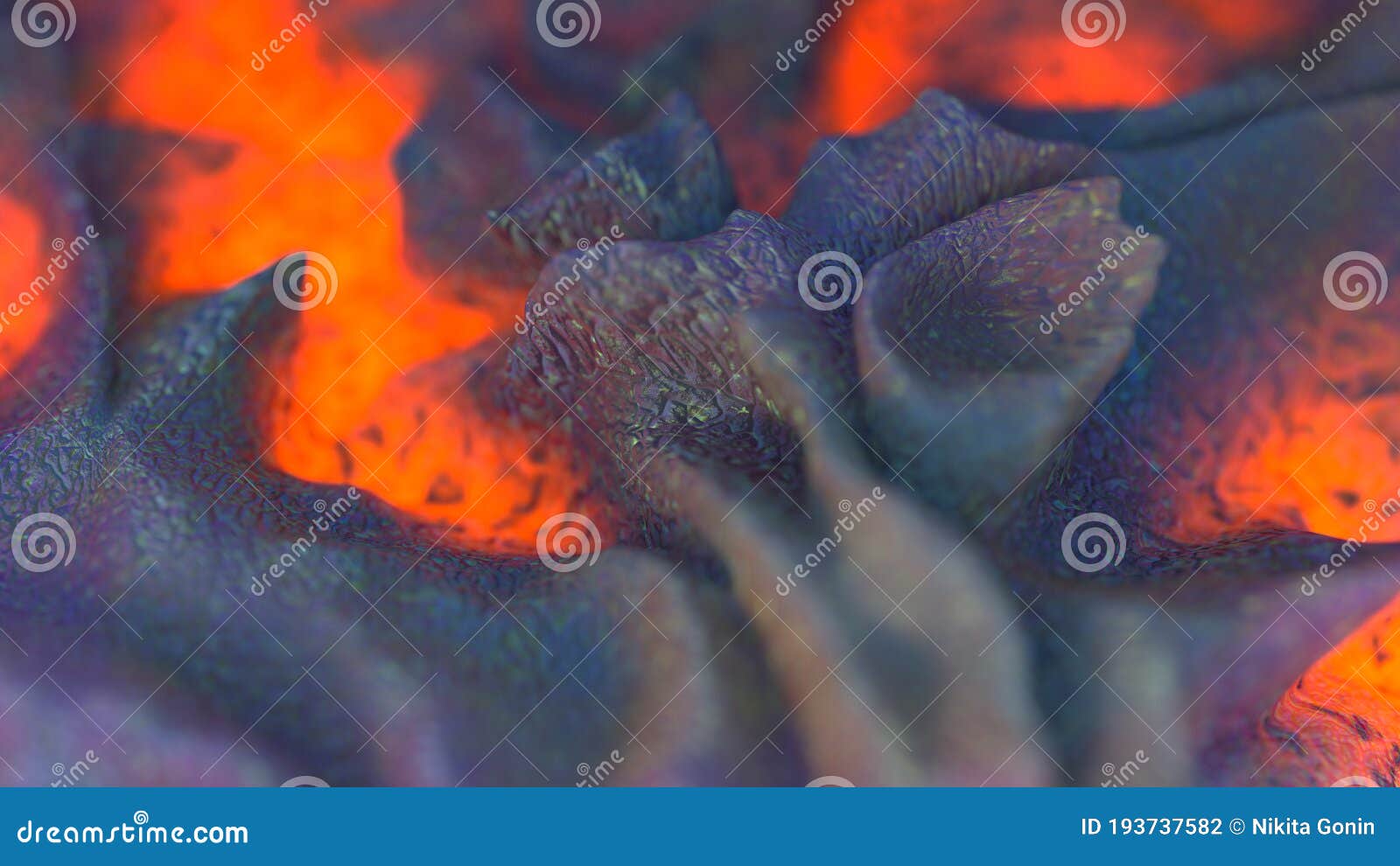 Flowing Lava 3D Render Illustration Stock Illustration - Illustration ...