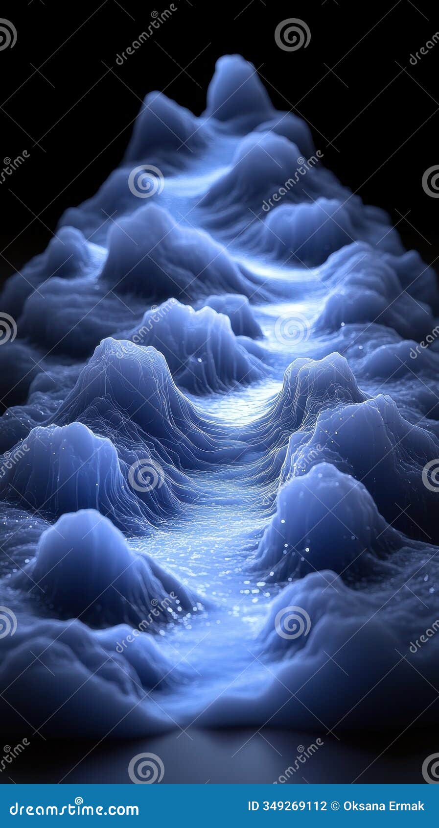 Flowing Lines Representing the Movement of Deep-sea Currents with Fluid ...