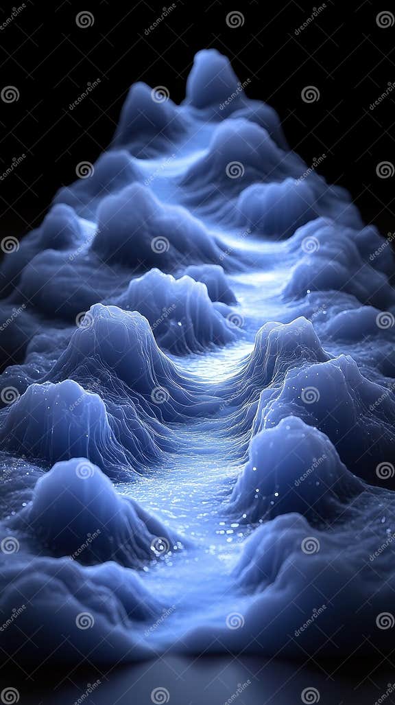 Flowing Lines Representing the Movement of Deep-sea Currents with Fluid ...