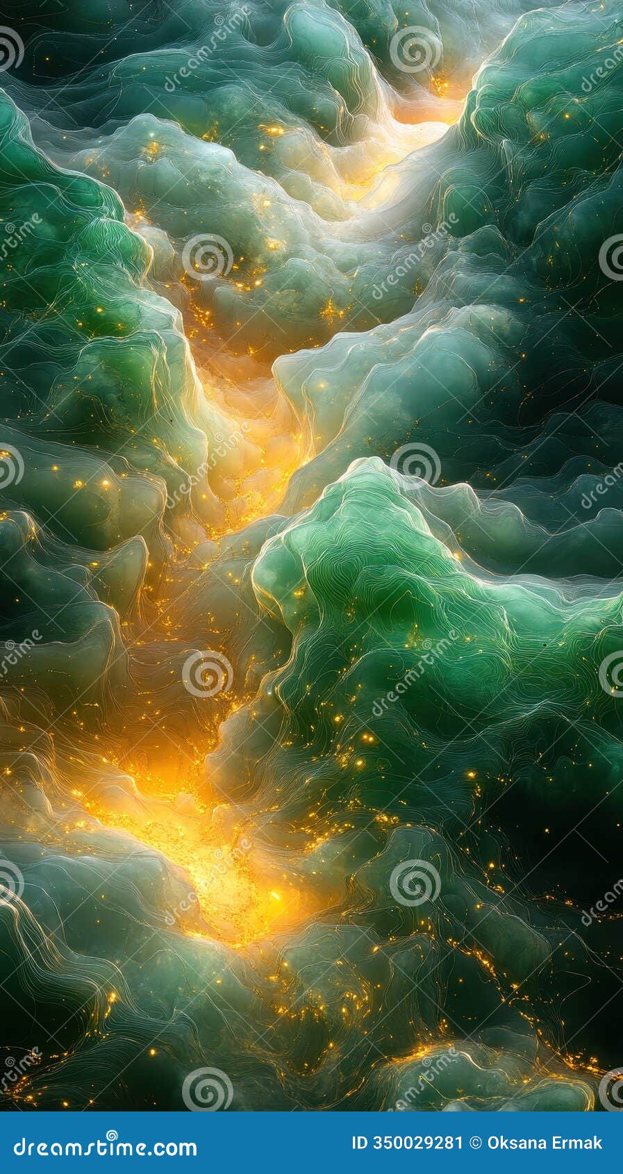 Flowing Lines Representing the Movement of Deep-sea Currents with Fluid ...