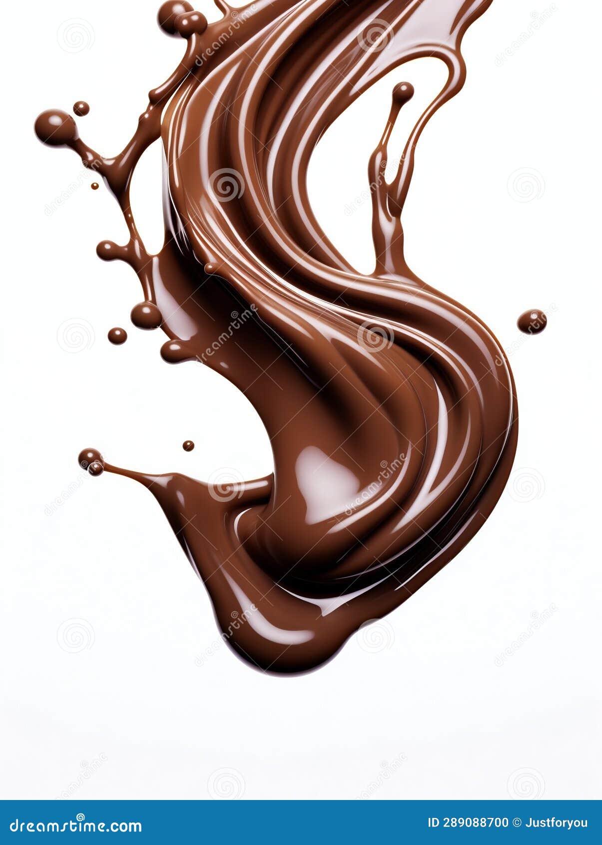 Flowing Liquid Chocolate on White. Generative Ai Stock Photo - Image of ...
