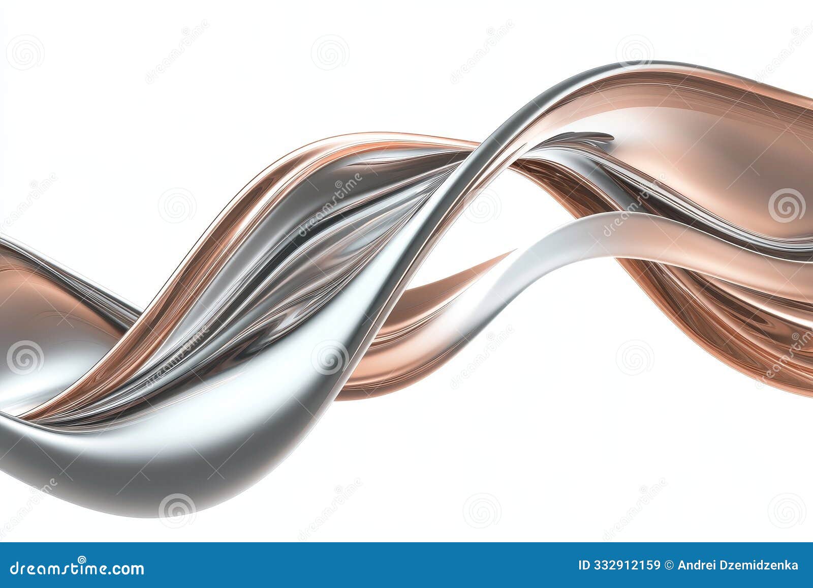 Flowing Metallic Motion Fluid, Twisted Abstract Motion Liquid, Isolated ...