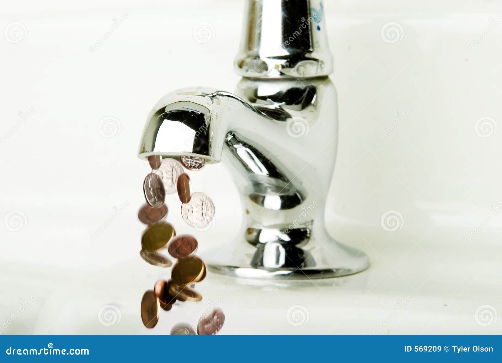 Flowing Money stock image. Image of money, plumbing, faucet - 569209