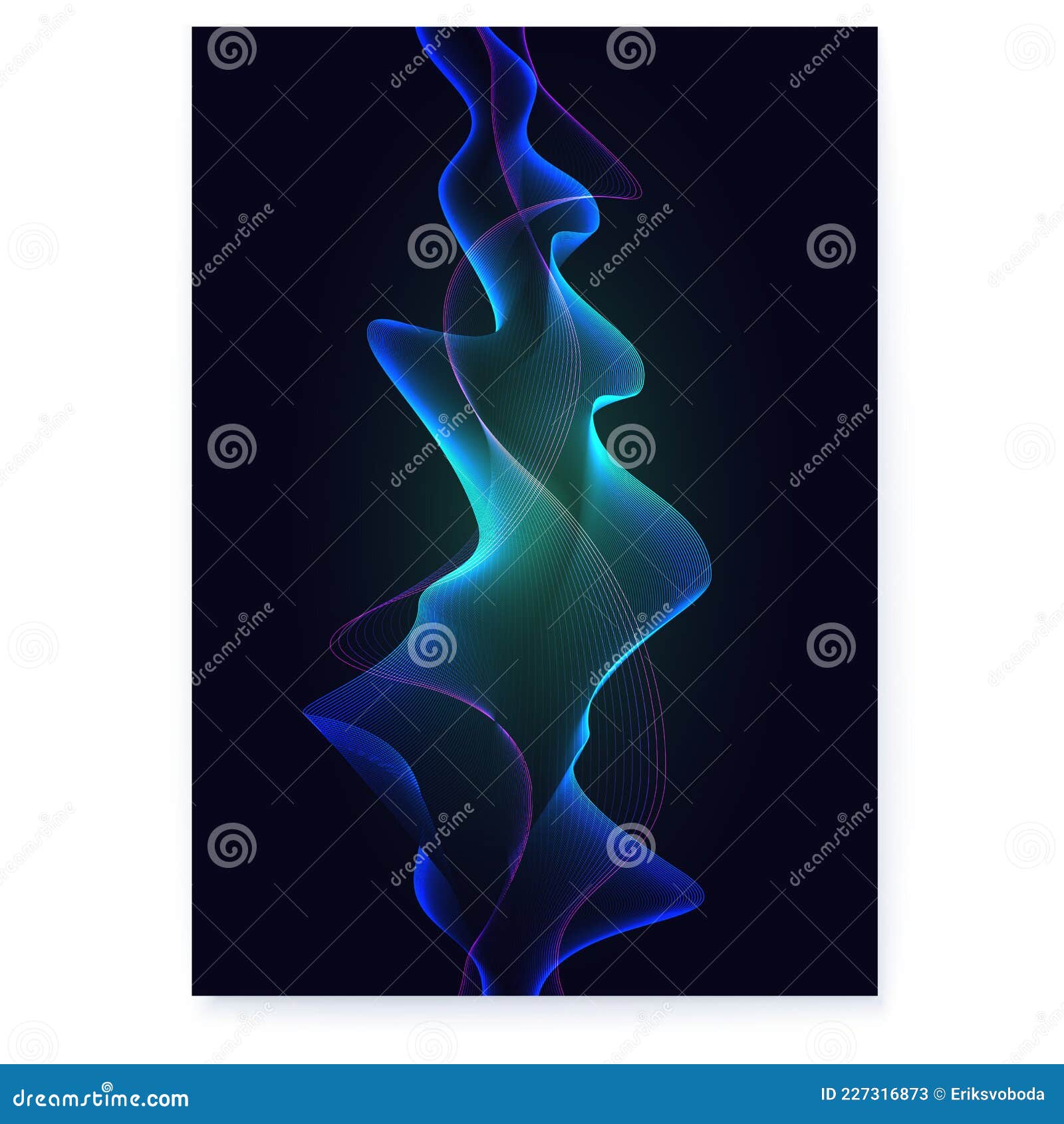 Flowing Multi Colored Blended Lines. Poster Isolated on White ...