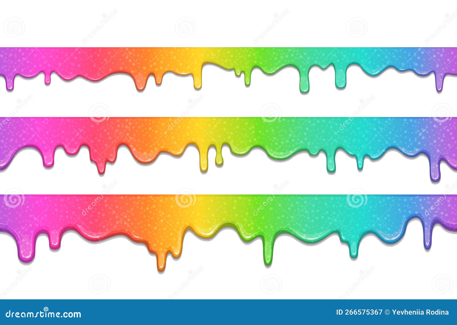 Rainbow Slime. Dripping Viscous Liquid On A White Isolated Background ...