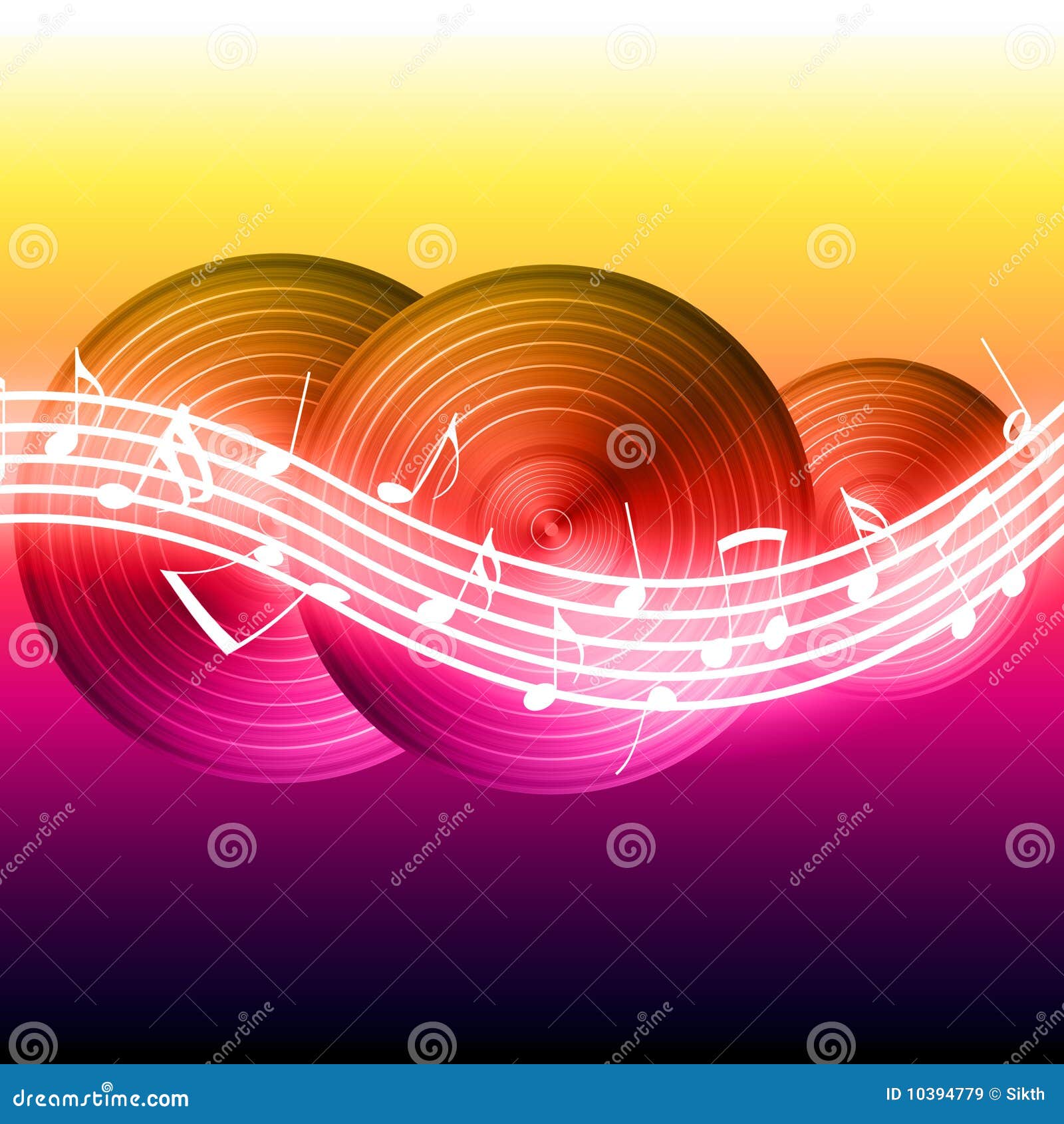Flowing Music Notes stock illustration. Illustration of musical - 10394779