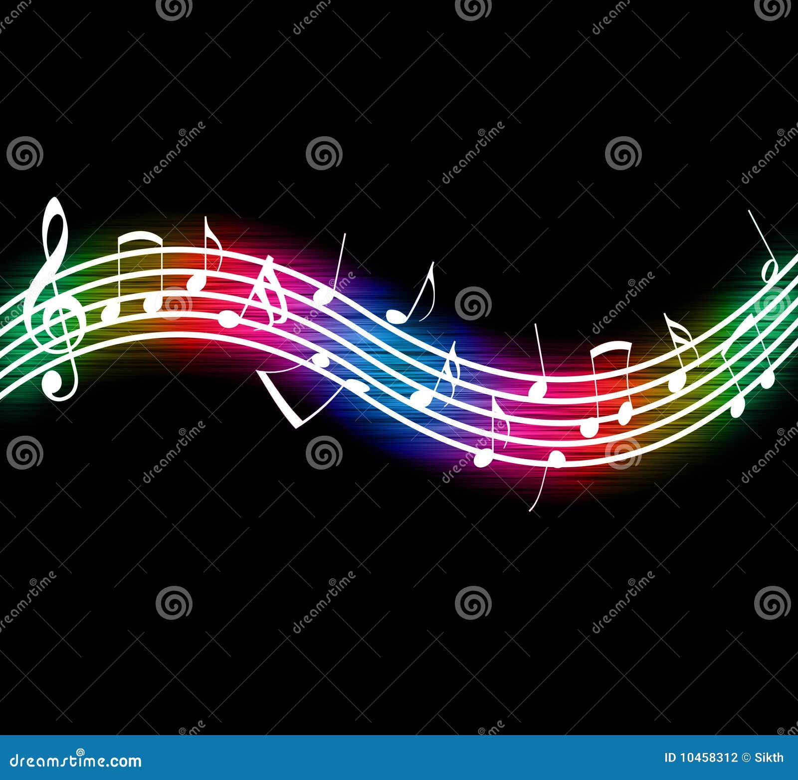 Flowing Music Notes stock illustration. Illustration of beat - 10458312