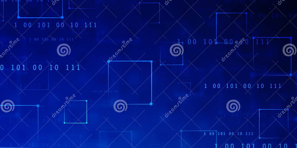 Flowing Number One and Zero Text in Binary Code Format in Technology ...