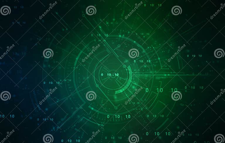 Flowing Number One and Zero Text in Binary Code Format in Technology ...