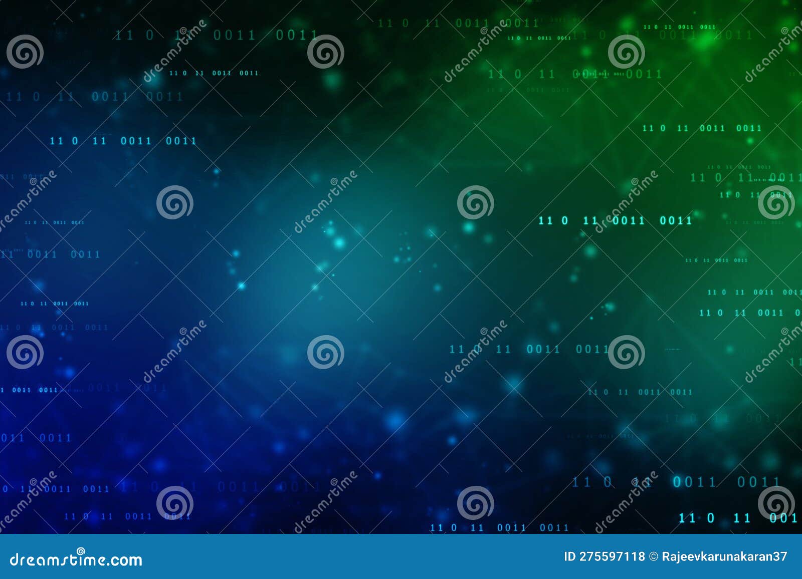 Flowing Number One and Zero Text in Binary Code Format in Technology Background Stock ...