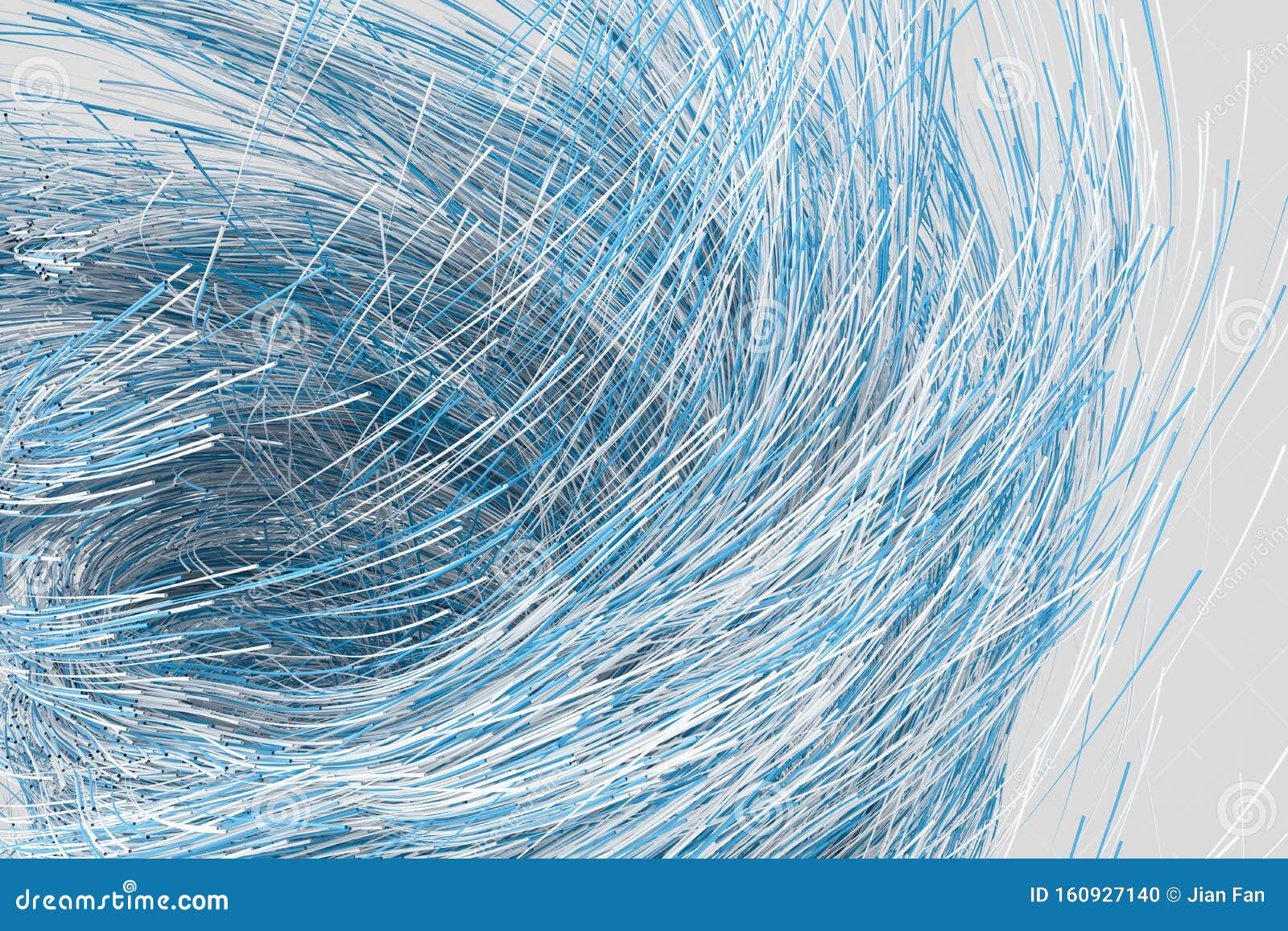 Flowing Particles Lines with White Background, 3d Rendering Stock ...