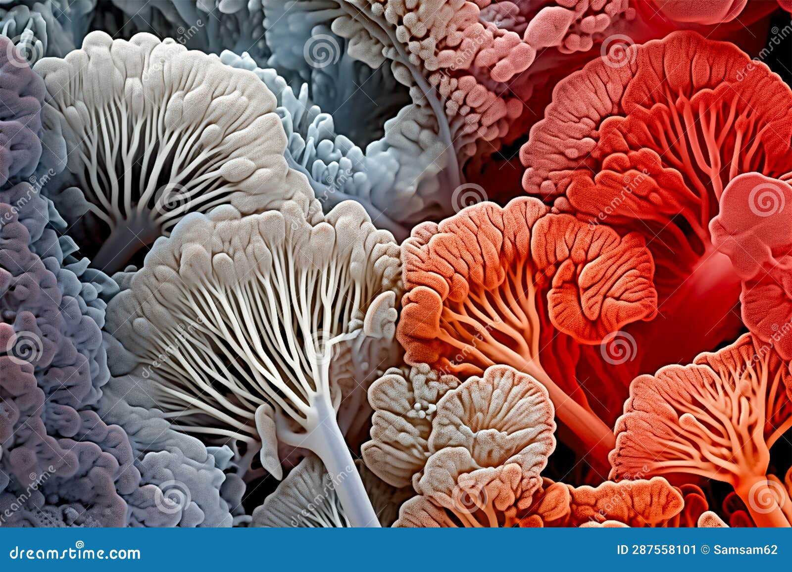 Flowing Pattern of Microscopic Mycelium, Fungus Structure Background ...