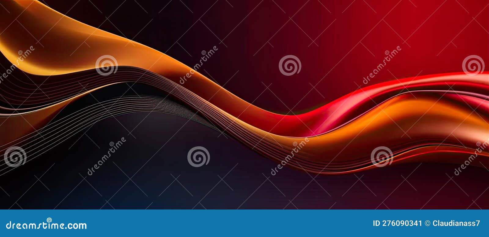Flowing Pattern in Red Metallic Color, Generative Ai Stock Illustration ...