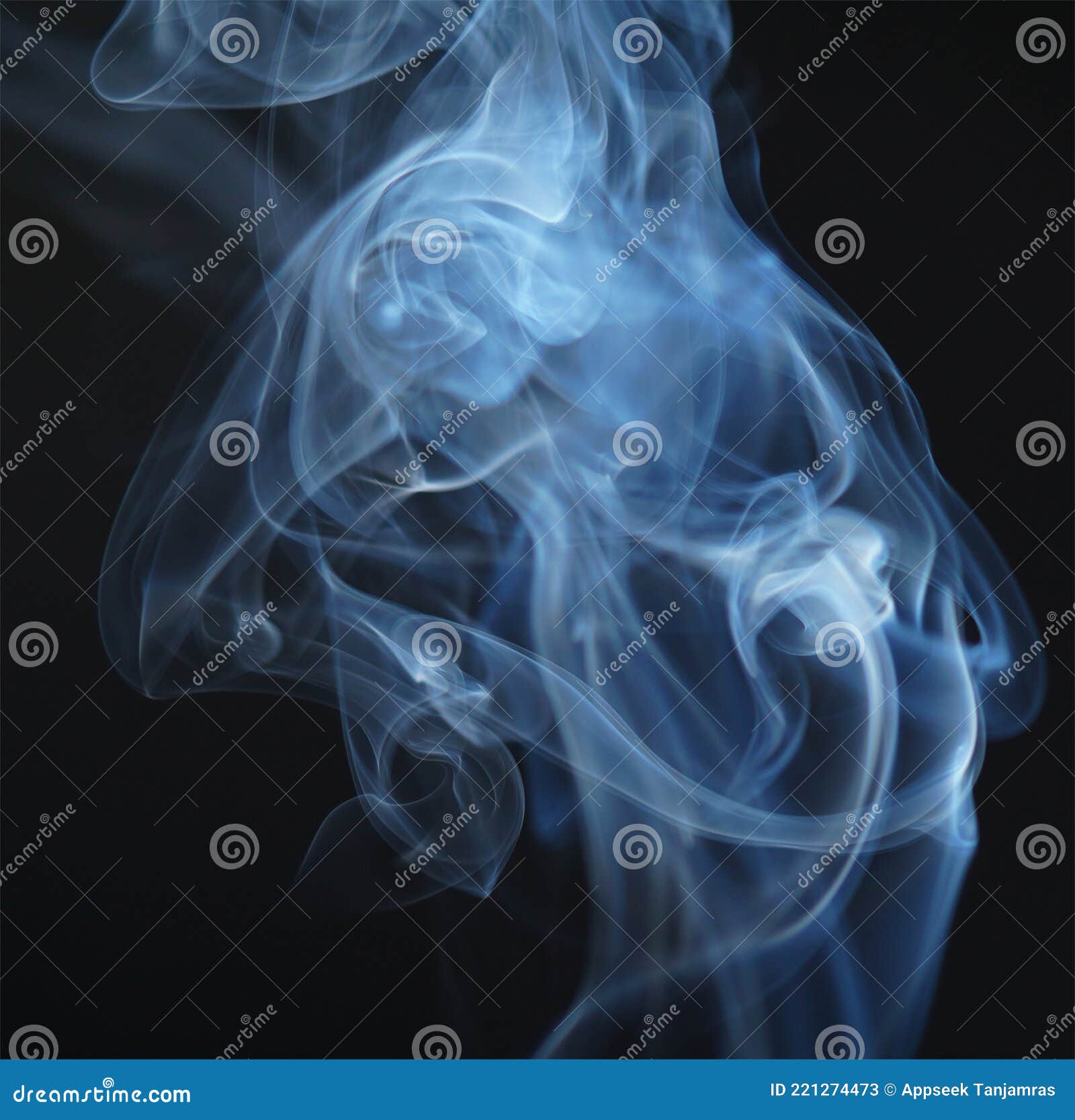 Flowing Patterns of Smoke from Burning Isolated Black Background Stock ...
