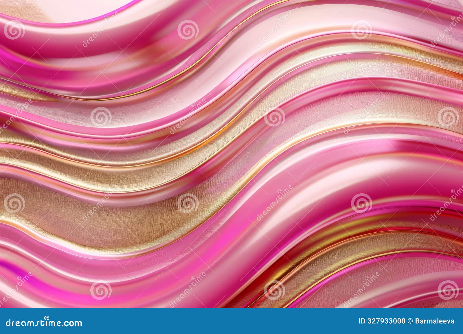 Flowing Pink and Gold Waves. Luxurious Elegant Background with Smooth ...