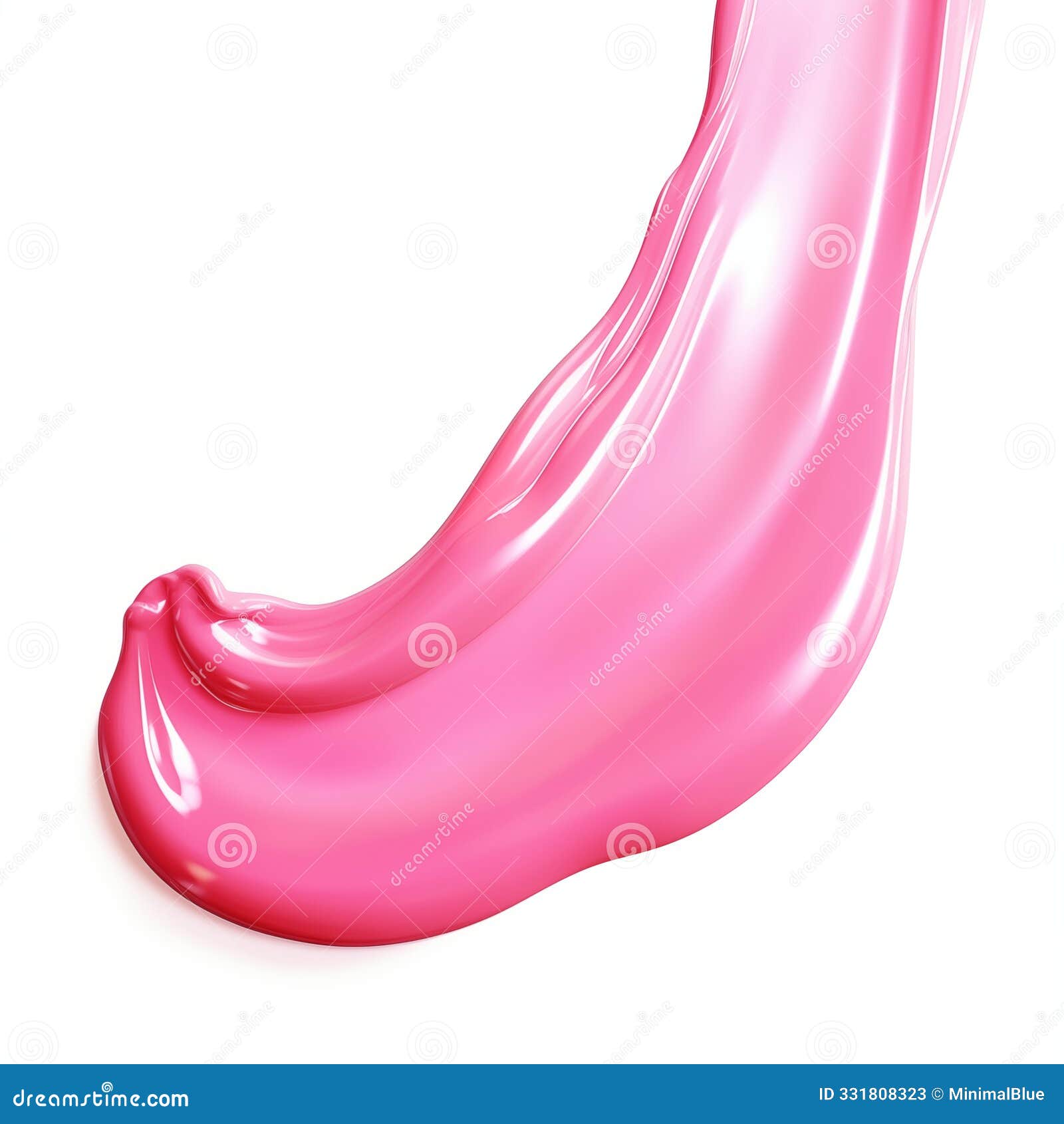 Flowing Pink Paint Splash on a White Background Stock Illustration ...