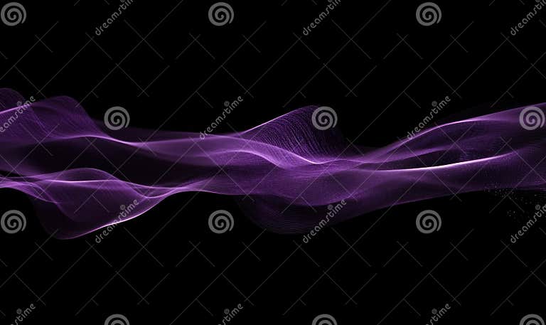 Abstract Purple Wave on Black Background Stock Illustration ...