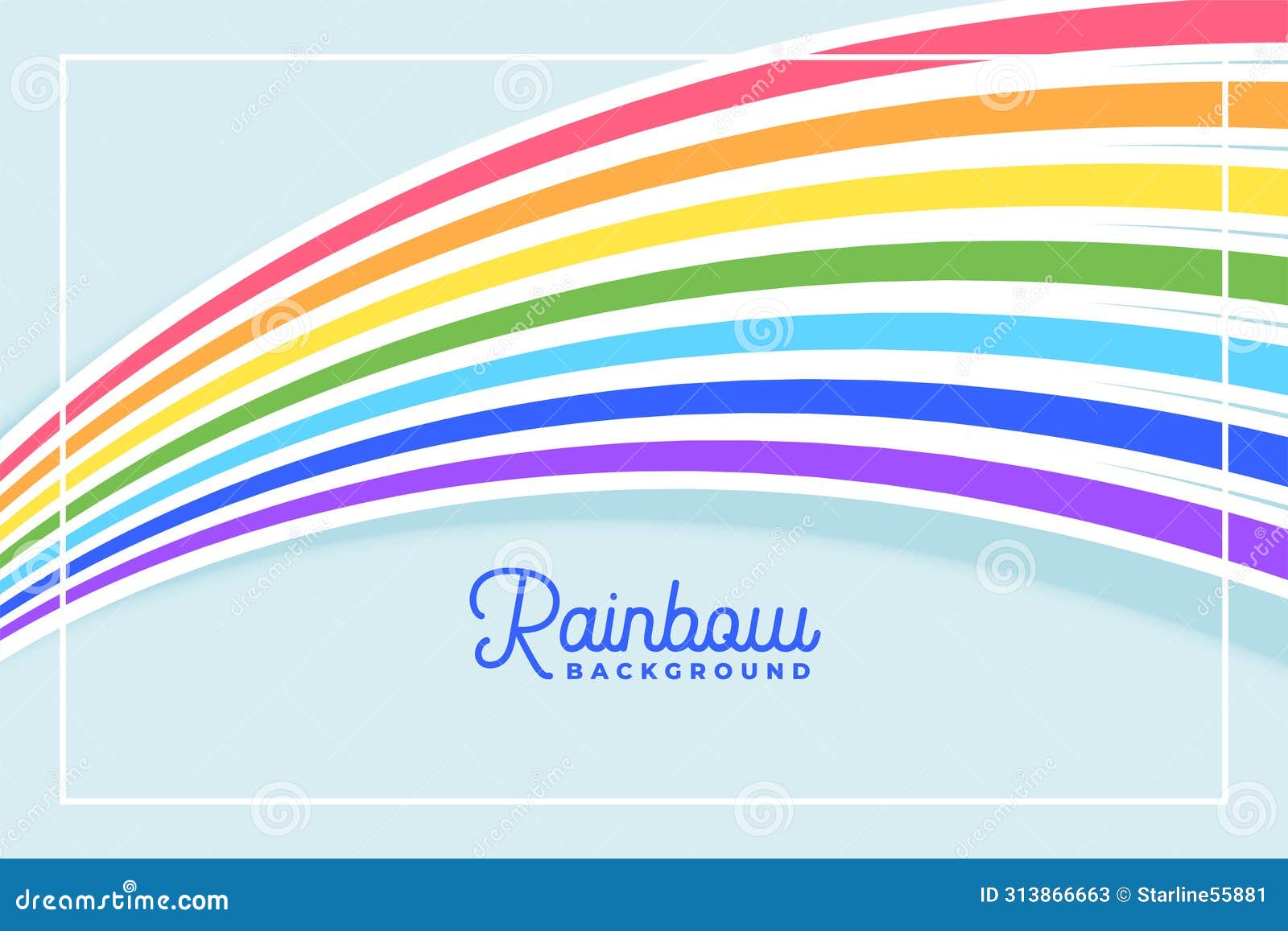 Flowing Rainbow Lines in Flat Colors Background Stock Vector ...