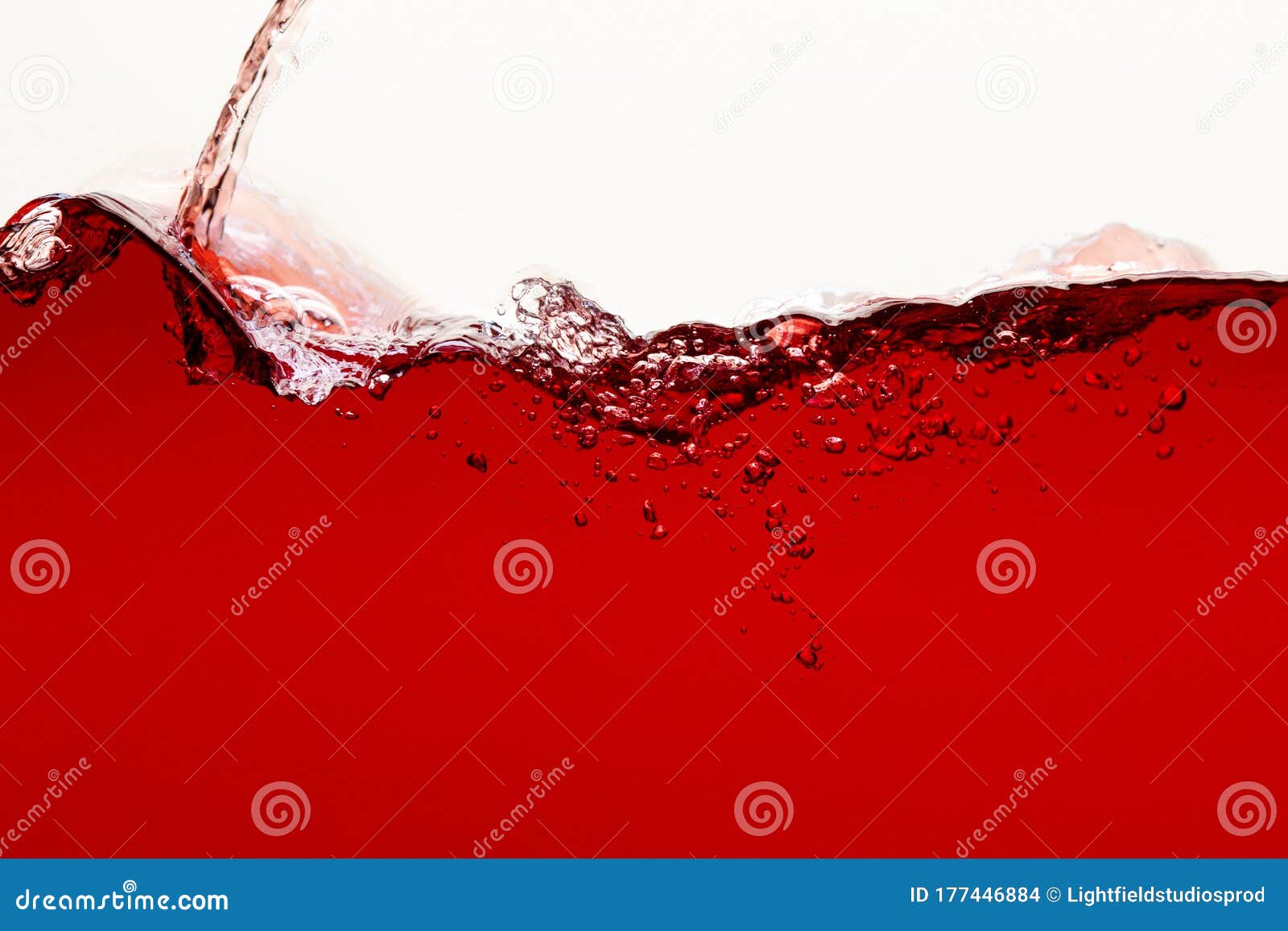 Red Bright Liquid with Splash and Stock Photo - Image of aqua, stream ...