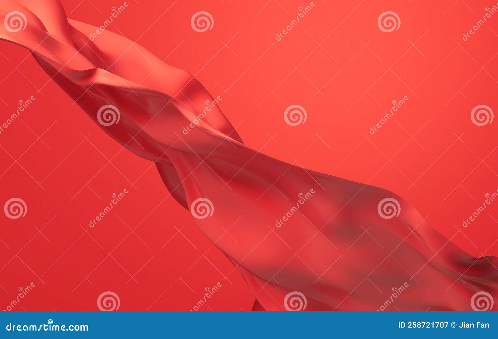 Flowing Red Cloth Background, 3d Rendering Stock Illustration ...