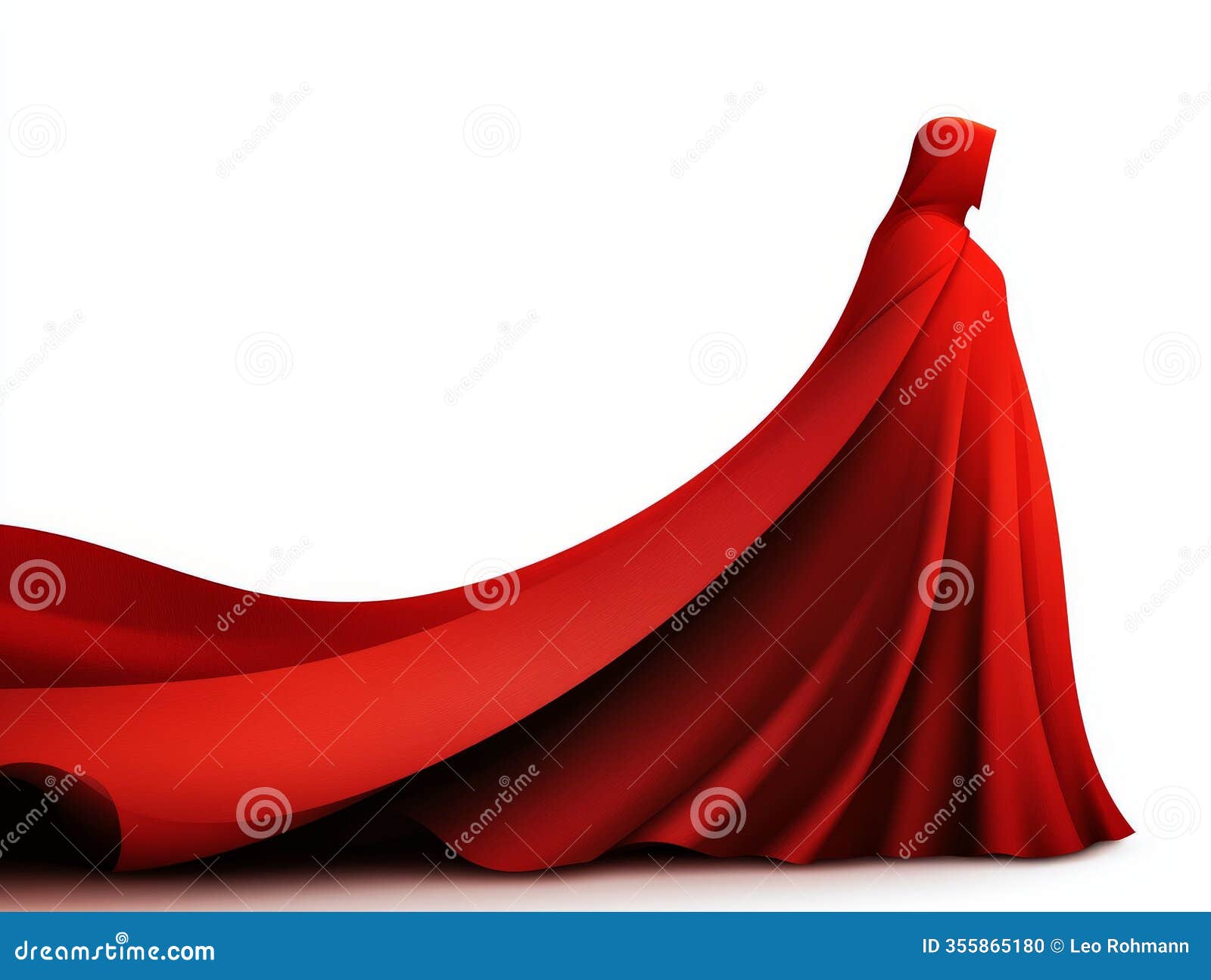 Flowing Red Fabric Captured In Dramatic Sweep Representing Elegance ...