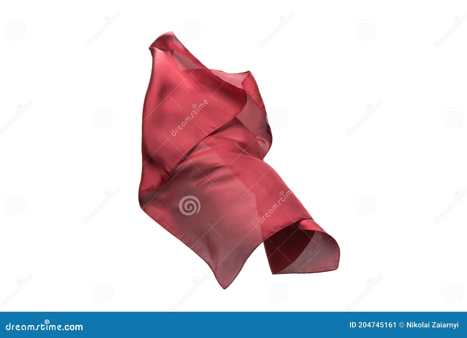 Flowing Red Silk Scarf Isolated on White Background Stock Image - Image ...