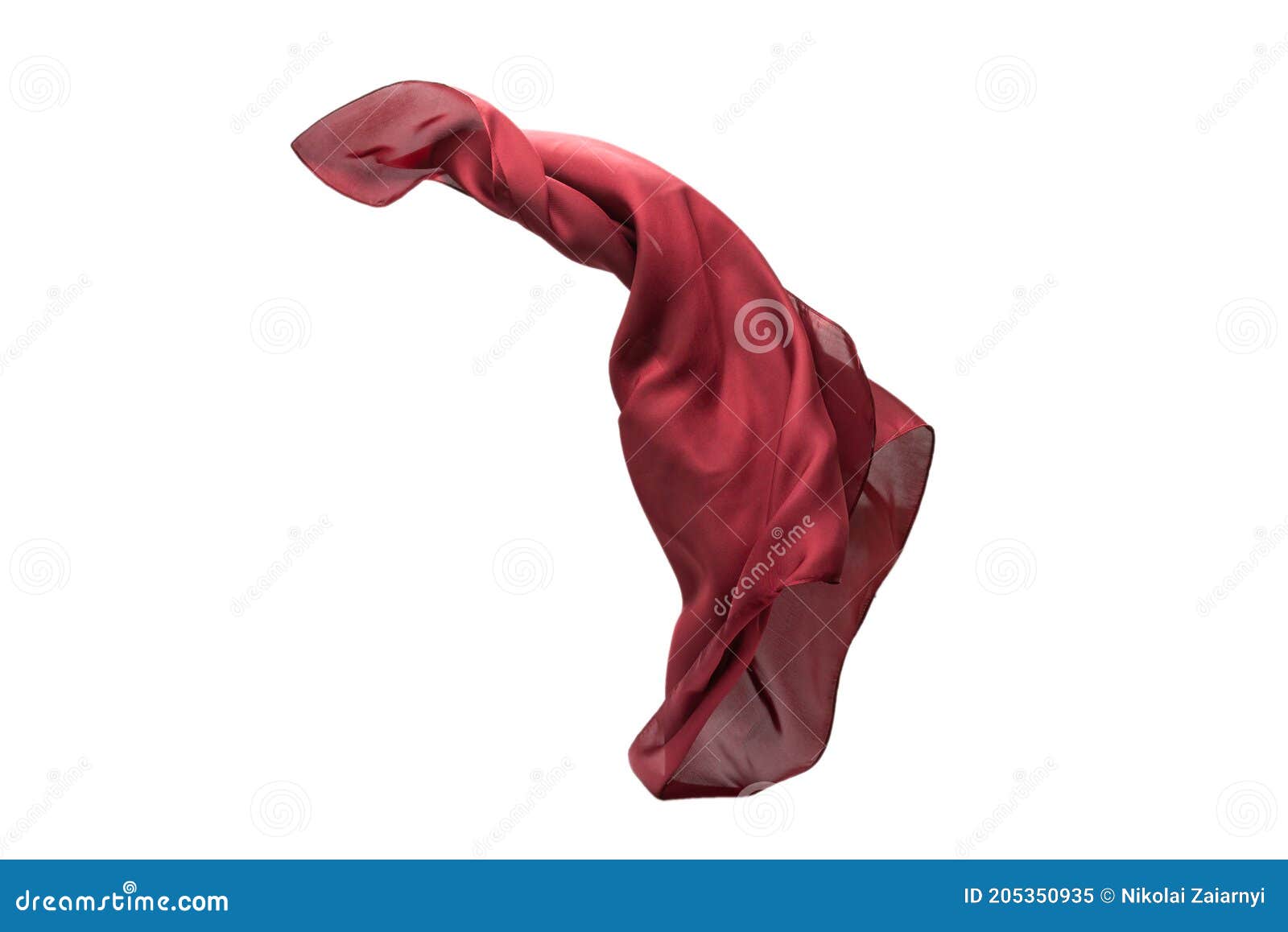 Flowing Red Silk Scarf Isolated on White Background Stock Image - Image ...