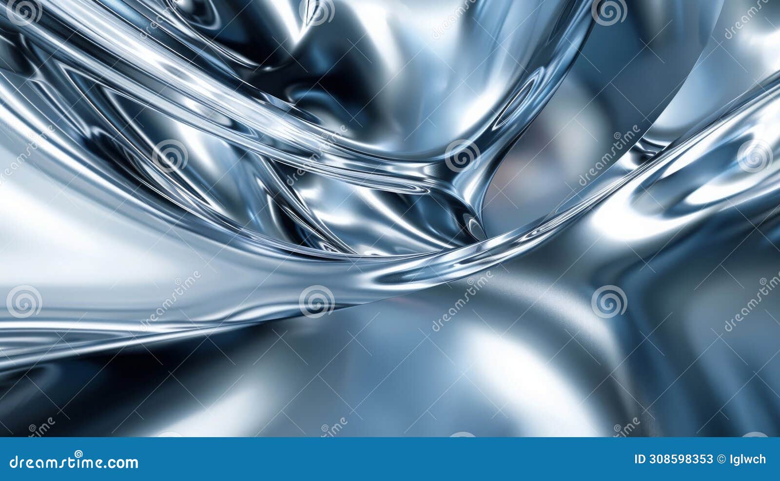 Flowing Reflections on Metallic Surface. Stock Image - Image of ...