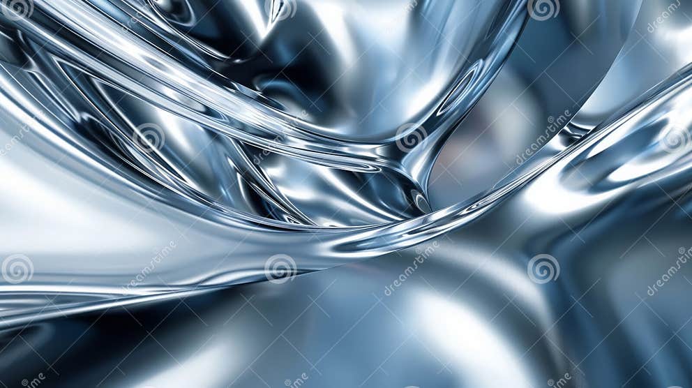 Flowing Reflections on Metallic Surface. Stock Image - Image of ...
