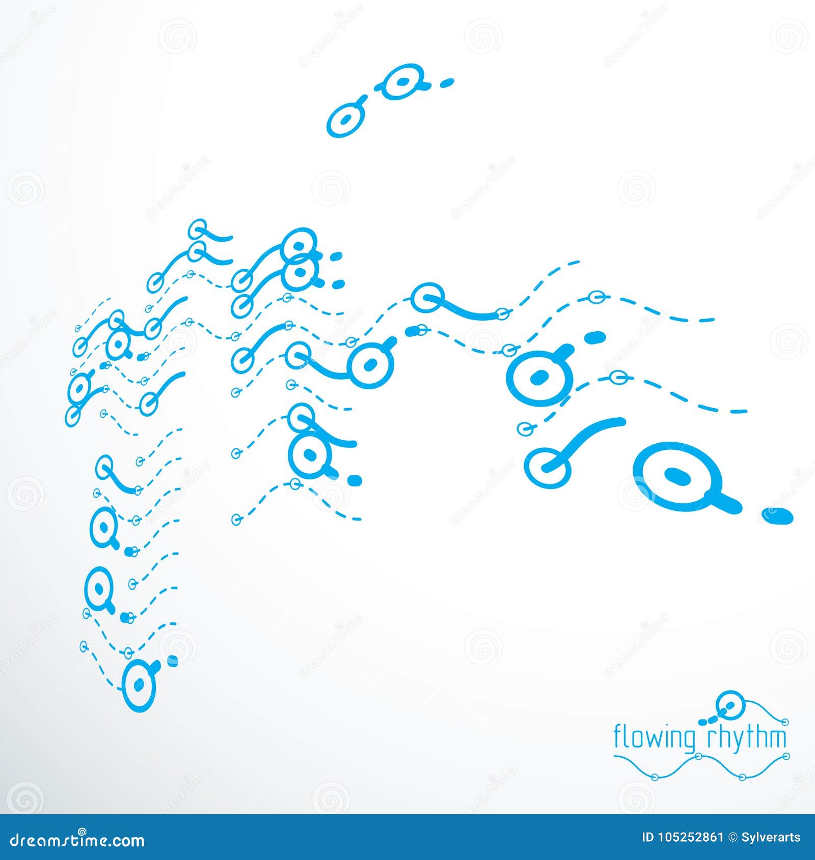 Flowing Rhythm, Abstract Wave Lines Vector Background for Use in Stock ...