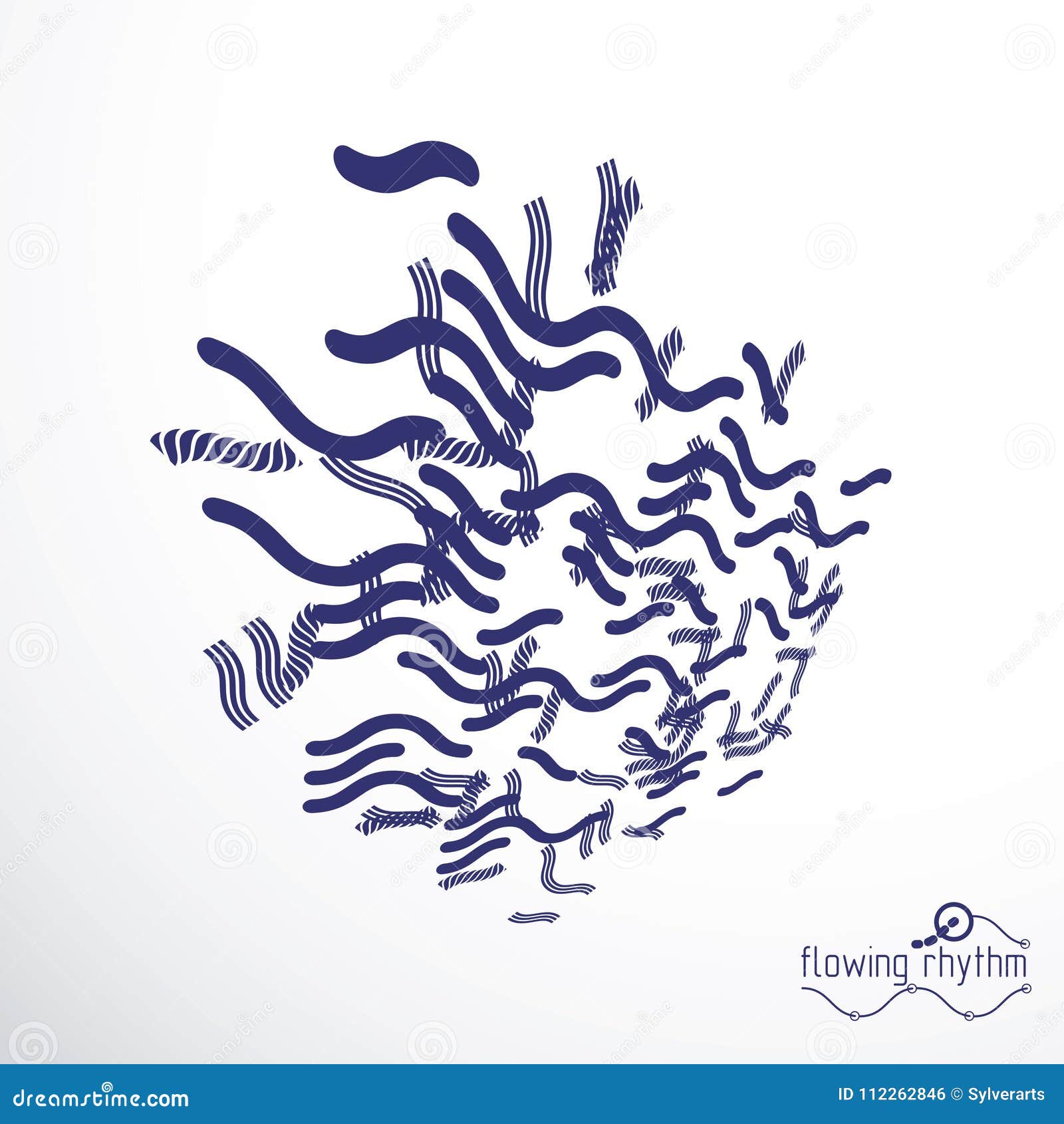 Flowing Rhythm, Abstract Wave Lines Vector Background for Use in Stock ...