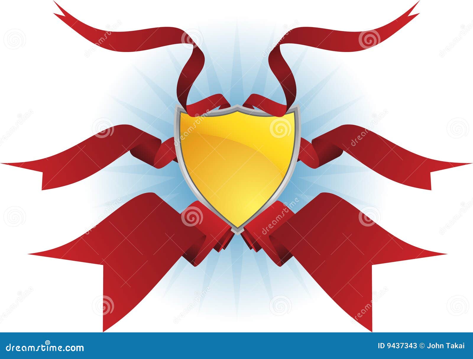 Flowing Ribbon Shield stock vector. Illustration of graphic - 9437343