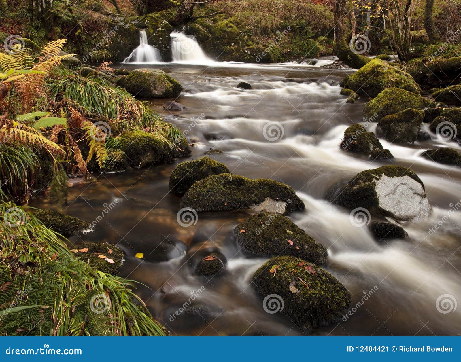 Flowing River stock image. Image of moss, river, england - 12404421