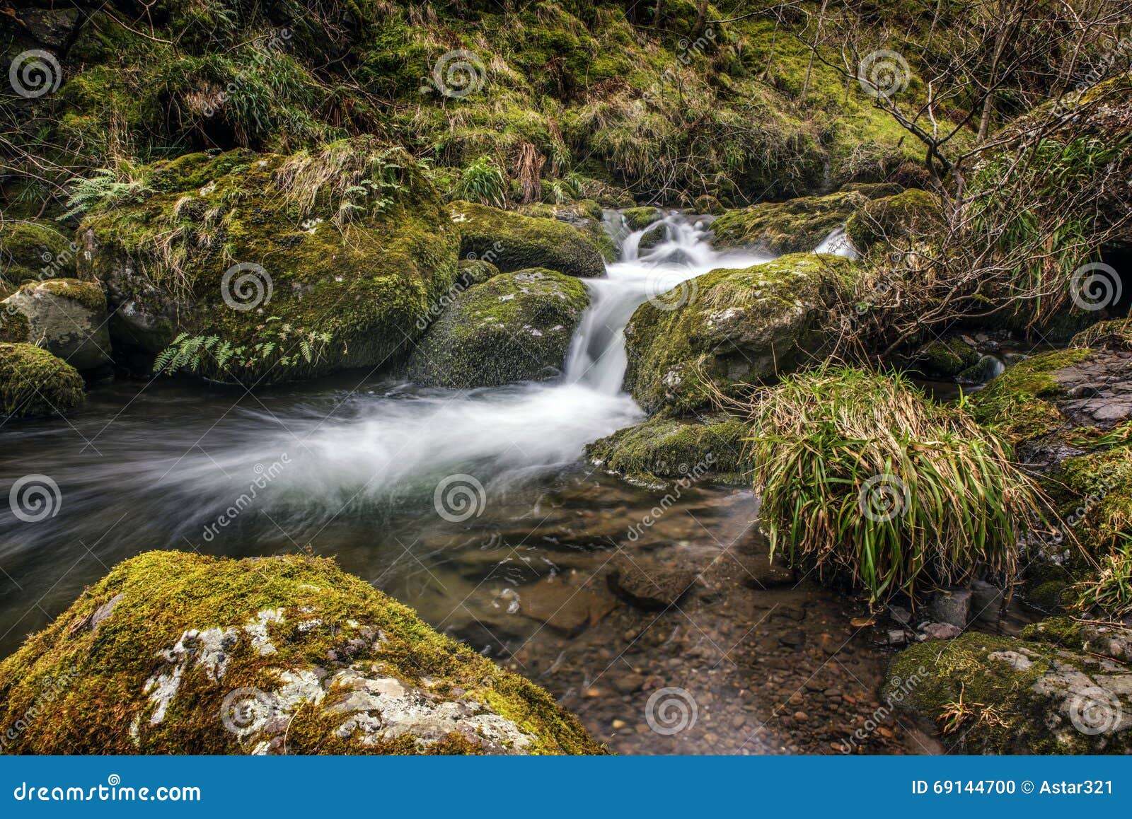 Flowing River in Alva Glen stock photo. Image of hill - 69144700