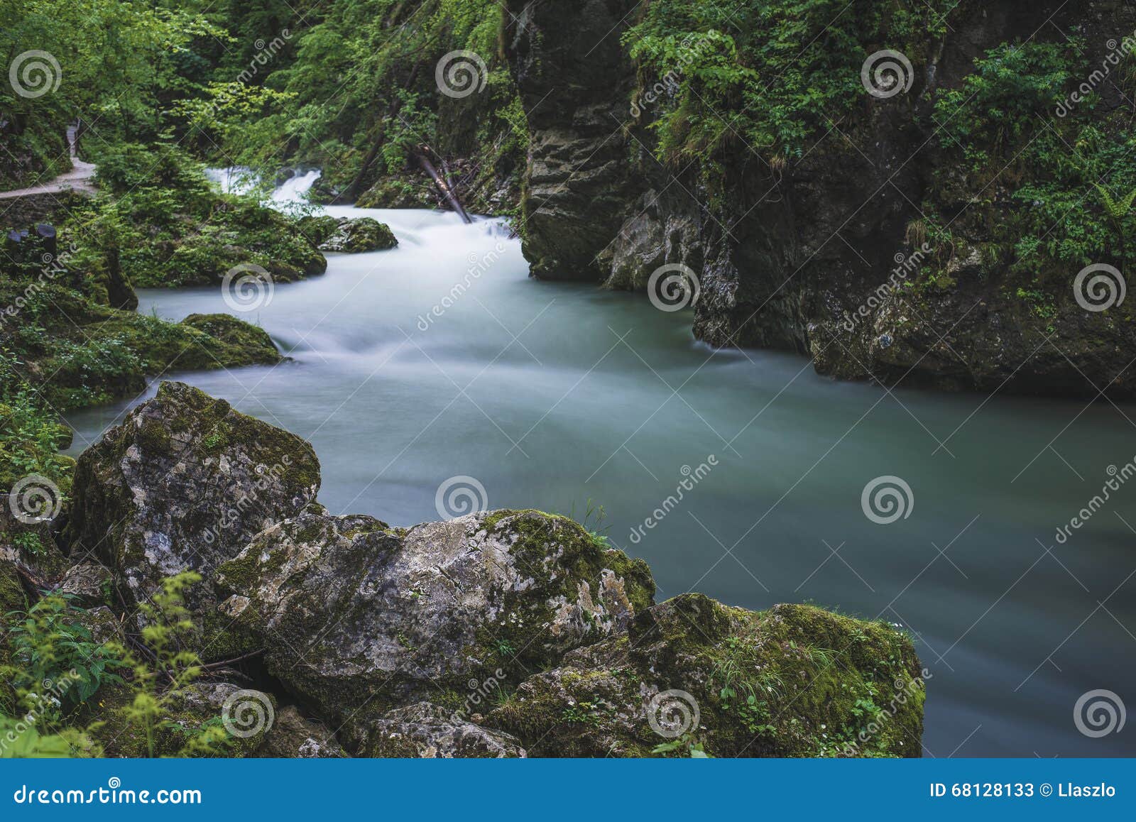 Flowing River in the Forest Stock Image - Image of cascade, spring ...
