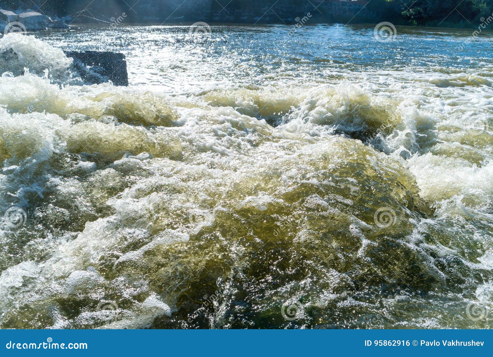 Flowing River Water with Big Rocks Stock Photo - Image of environment ...