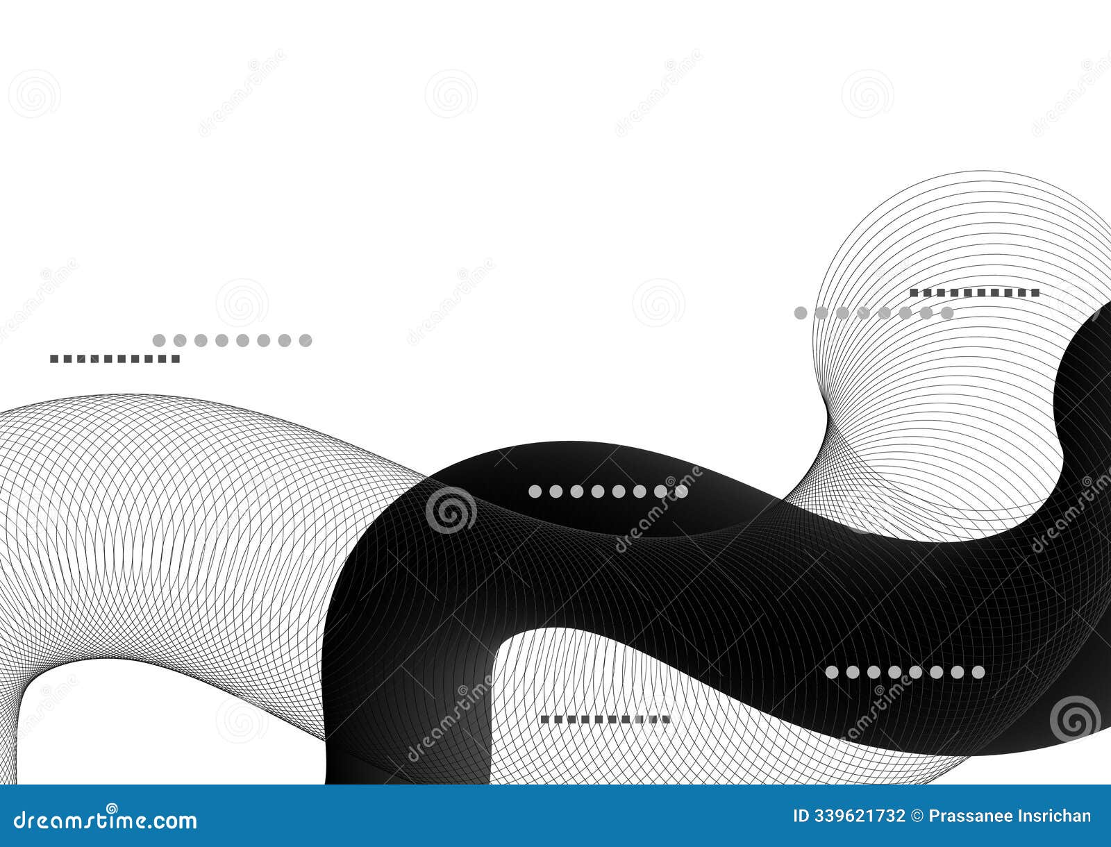 Flowing Smooth Black Wave Pattern and 3d Line on White Background ...